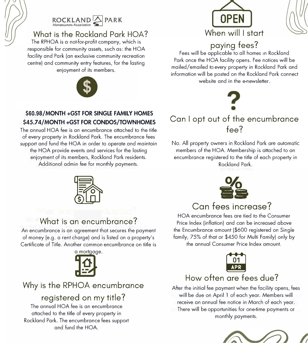 HOA Fees - Rockland Park
